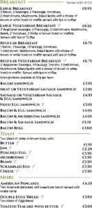 Our Delicious Menu - The White Elephant Traditional Cafe